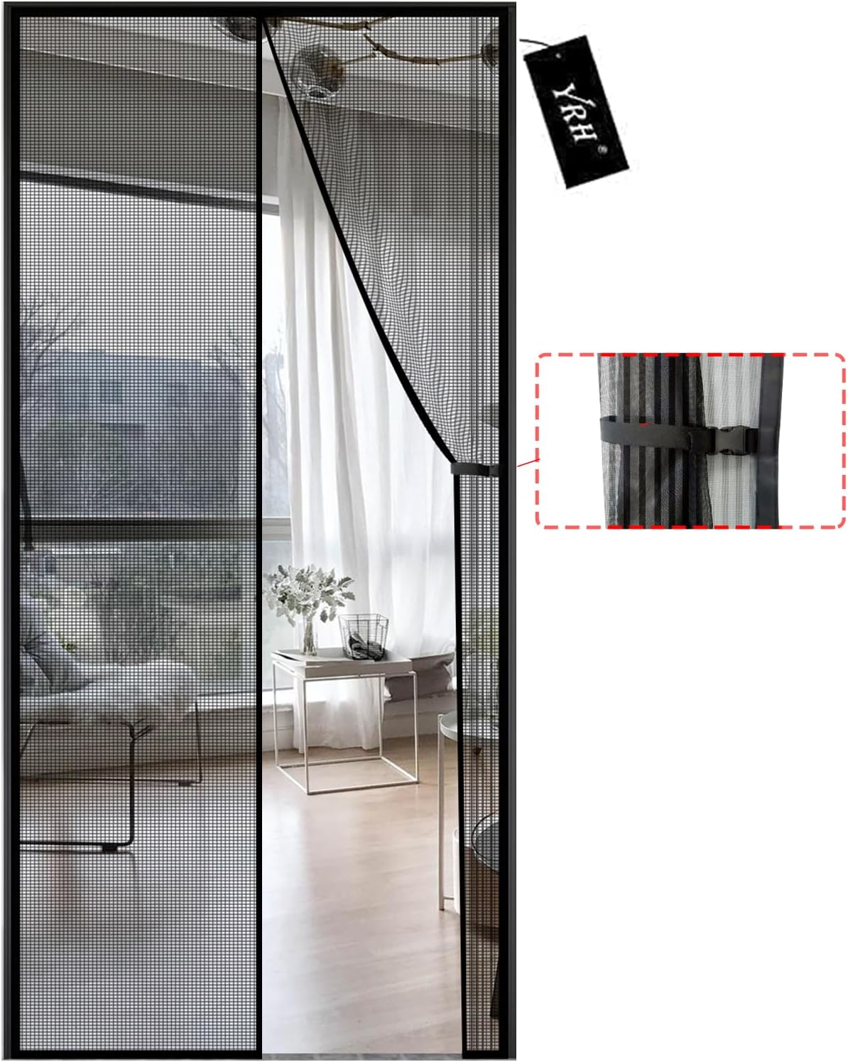 ZFBBMagnetic Easy Install Screen Door Magnetic Pet Friendly Fiberglass ...