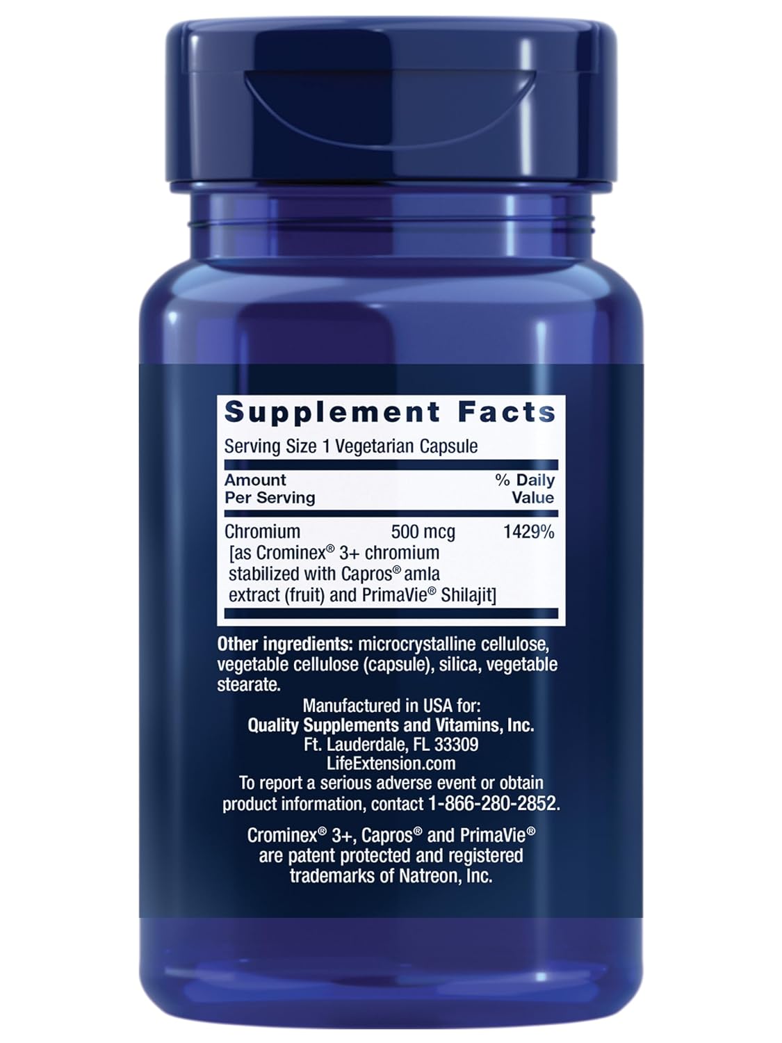 Life Extension Optimized Chromium com Crominex 3+ 500 mcg, Saúde do ...