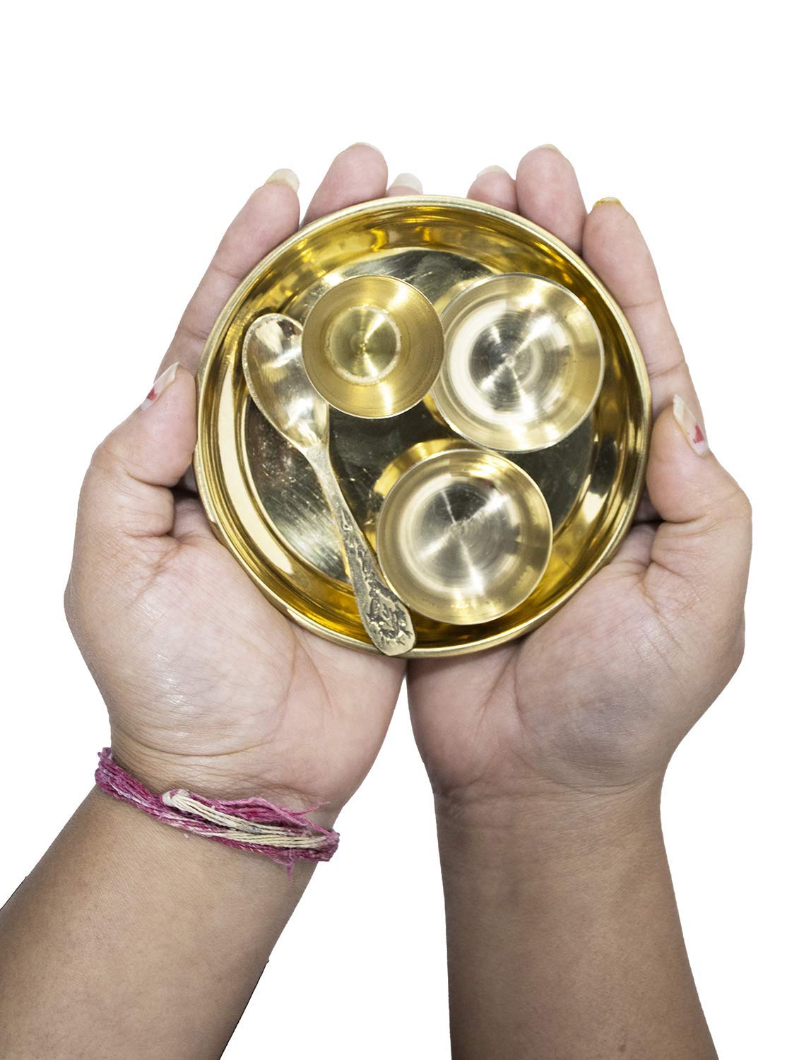 Buy Divine Mart Brass Pooja OR Bhog Thali for Home Temple | Mandir ...