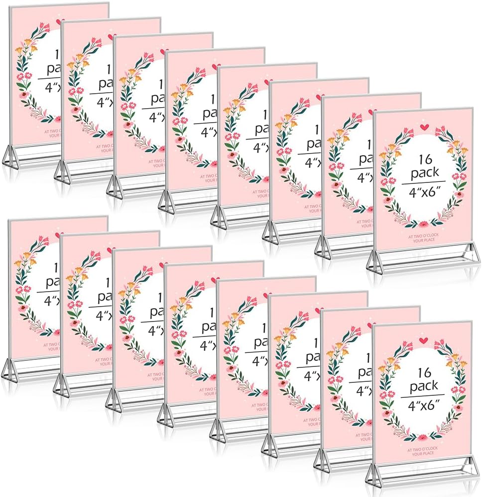 Amazon.com: Zonon 6 Pack 5 x 7 Inch Clear Acrylic Sign Holder with ...