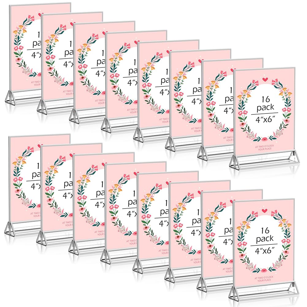 Snapklik.com : Adboros 16 Pack 4x6 Clear Acrylic Sign Holders