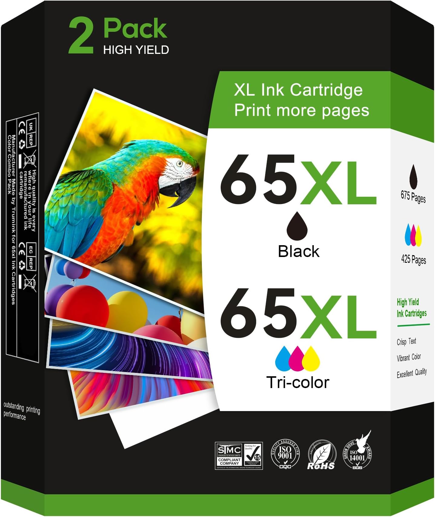Amazon.com: High Yield for HP Ink 65 HP65 65XL Ink Cartridges Combo ...