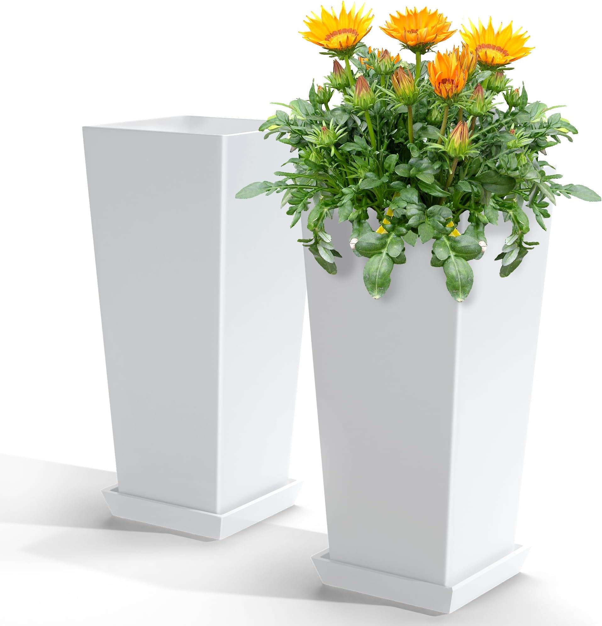 Amazon.com : Elevens Outdoor Planter Larger Flower Pots Indoor Taper ...