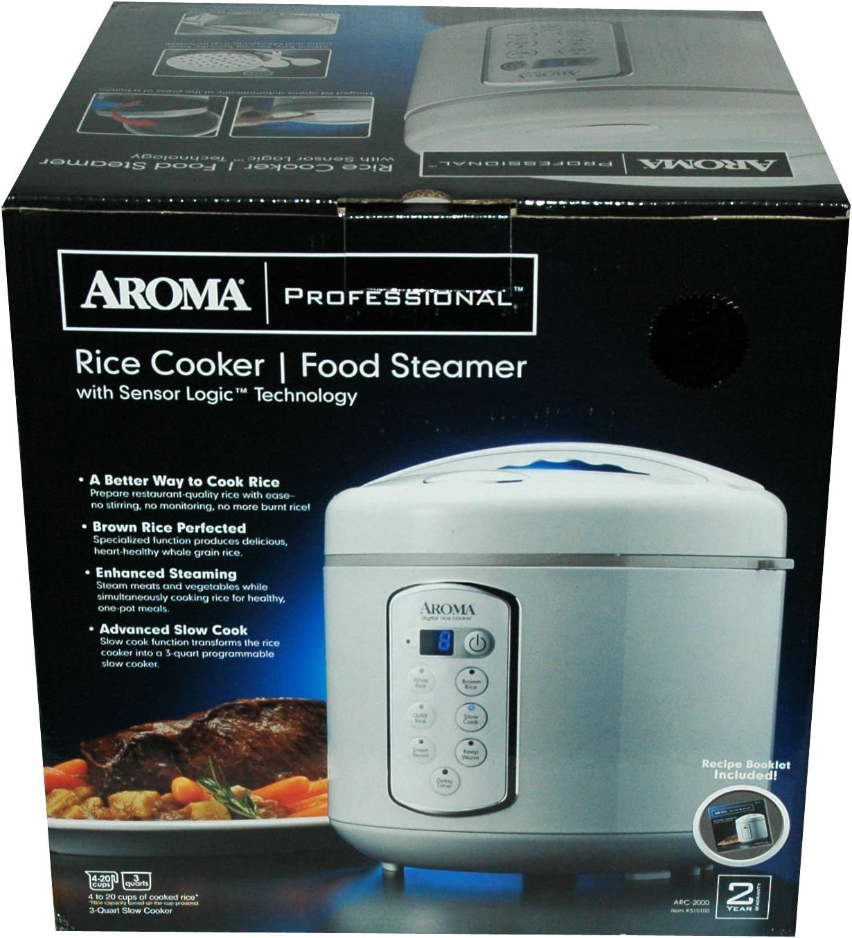 Amazon.com: Aroma 3 Quart or 4-20 Cups Rice Cooker & Food Steamer with ...