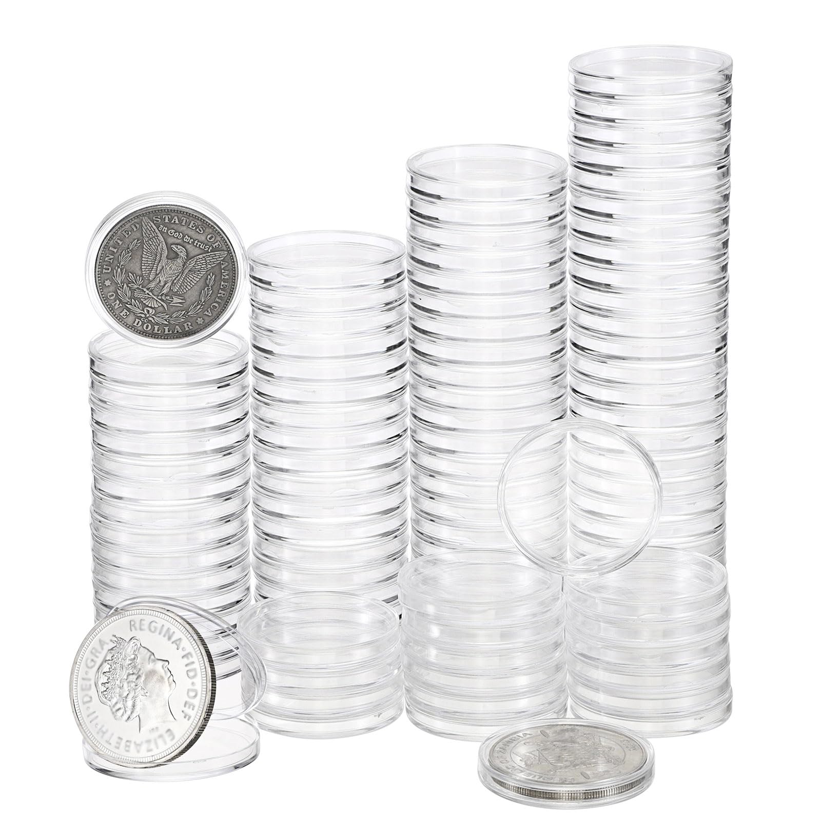 Amazon.com : Hipiwe 39mm Coin Holder Clear Acrylic Coin Case - 100Pcs ...
