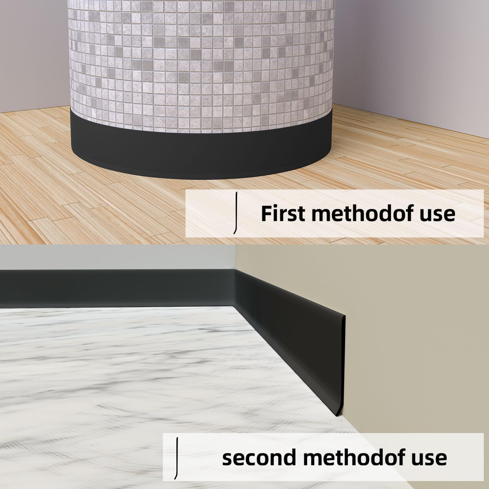 Snapklik.com : Flexible Baseboard Trim - Vinyl Cove Base Peel And Stick ...