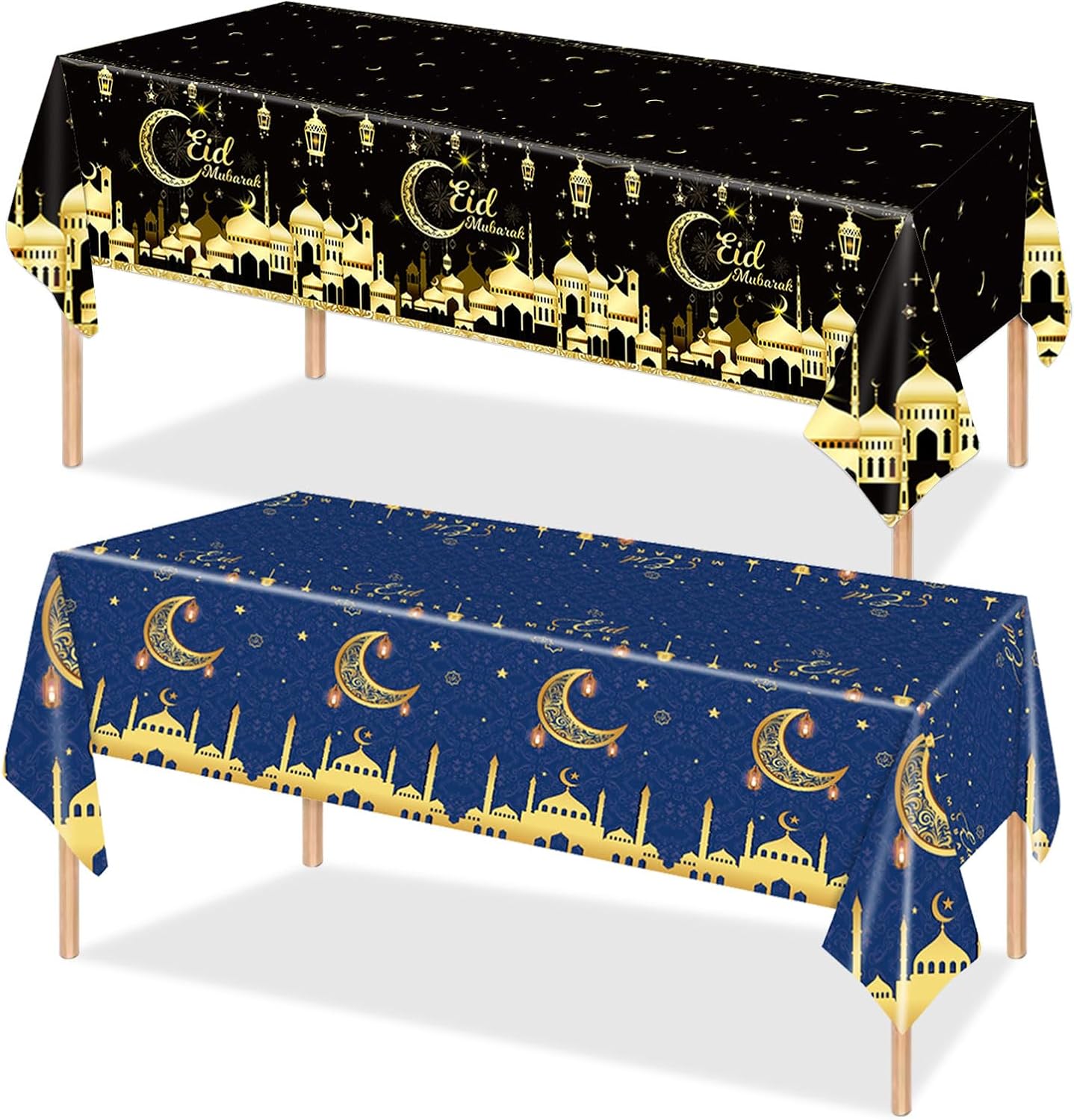 Amazon.com: 2PCS Eid Mubarak Tablecloths Ramadan Mubarak Table Cloths ...