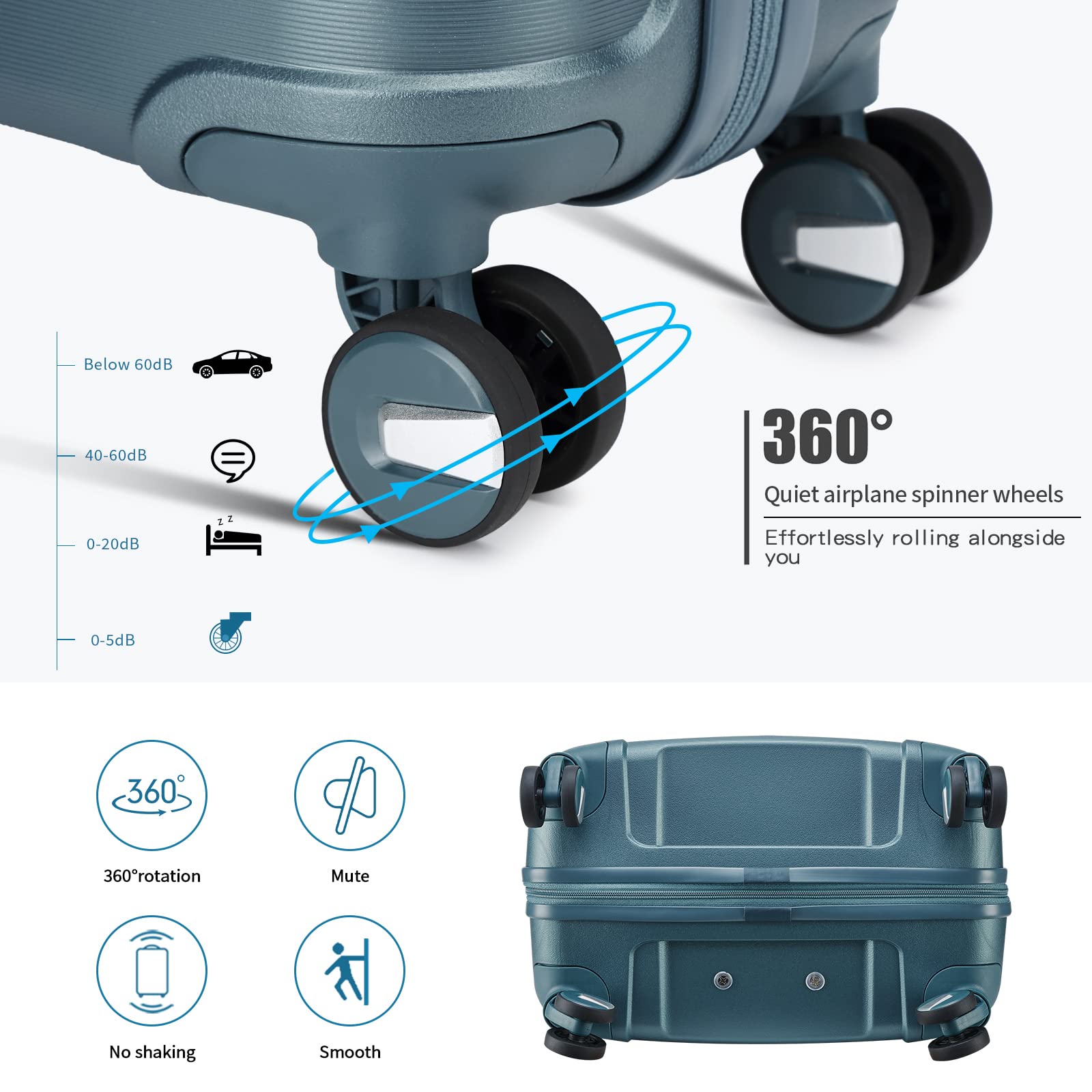 Snapklik.com : Somago 20" Carry On Luggage And 14" Mini Cosmetic Cases ...