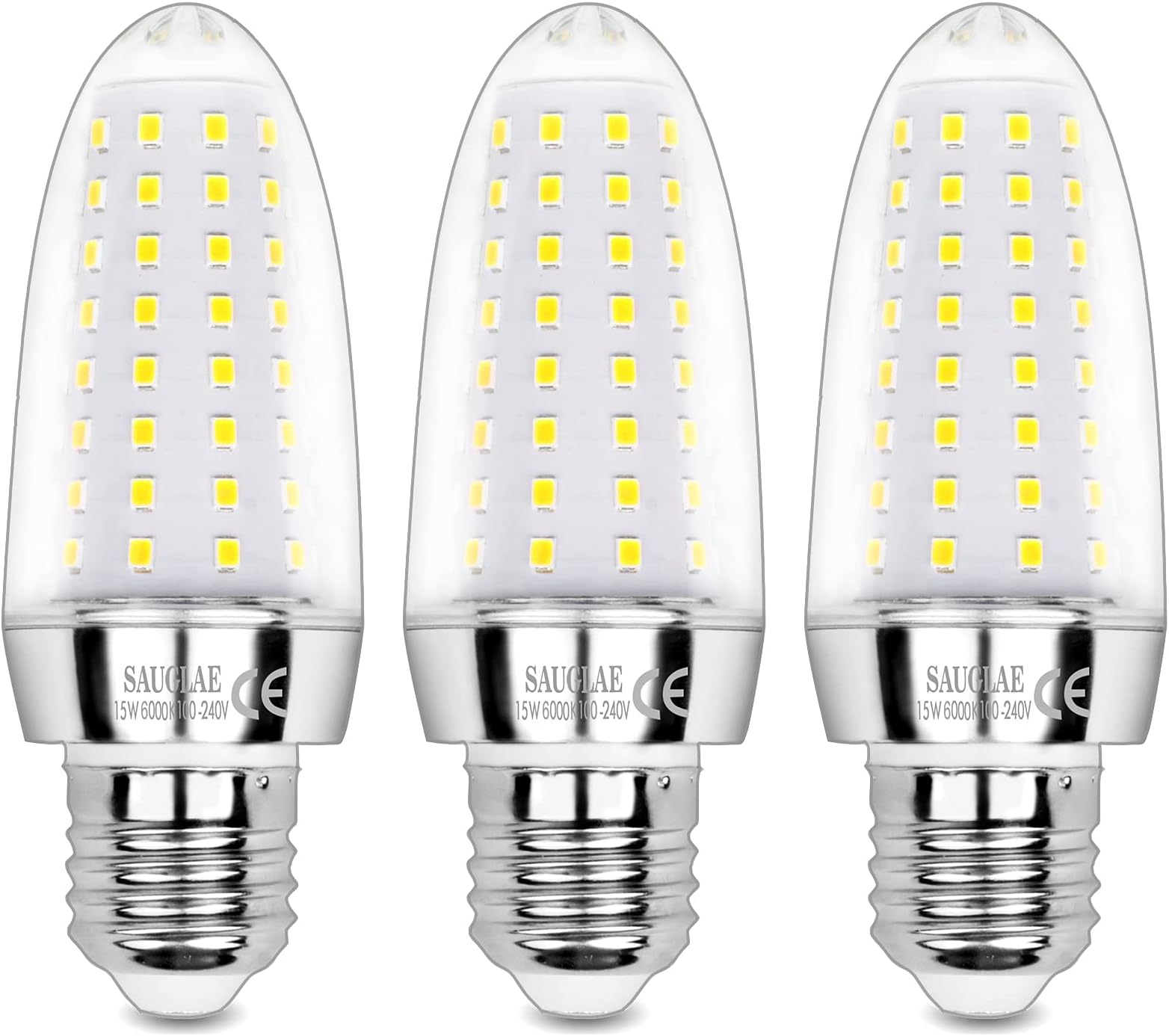 Tubular 6W LED Light Bulbs - 60 watt Equivalent 600LM, E27 Base ...
