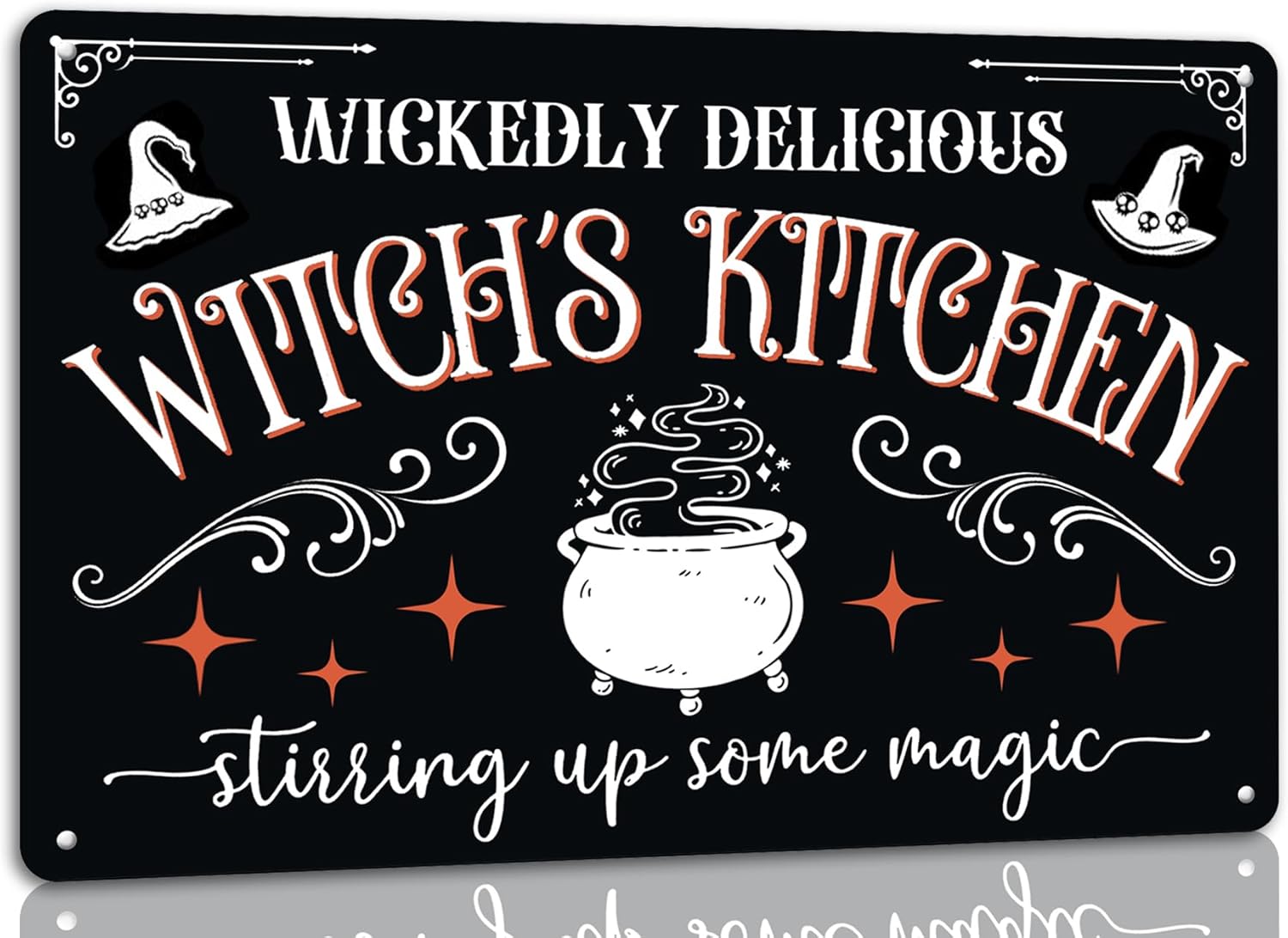 Amazon.com: Witch’S Kitchen Metal Tin Sign Halloween Spooky Decor Witch ...