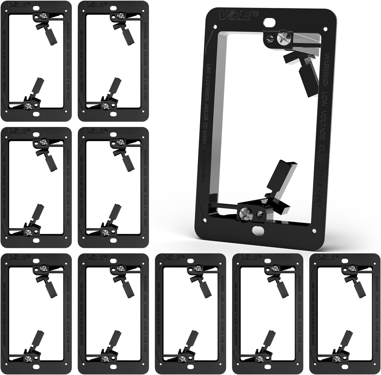 VCE Low Voltage Box Single Gang Wall Plate 10 Pack, Flush Low Voltage ...