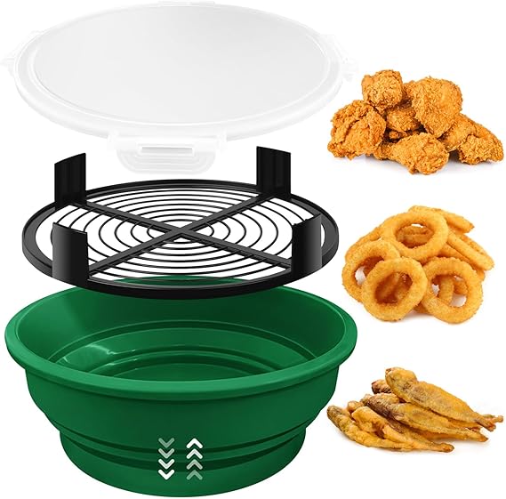 Amazon.com: BNLIK Collapsible Batter Bowl With Lid: Fish Breader Shaker ...