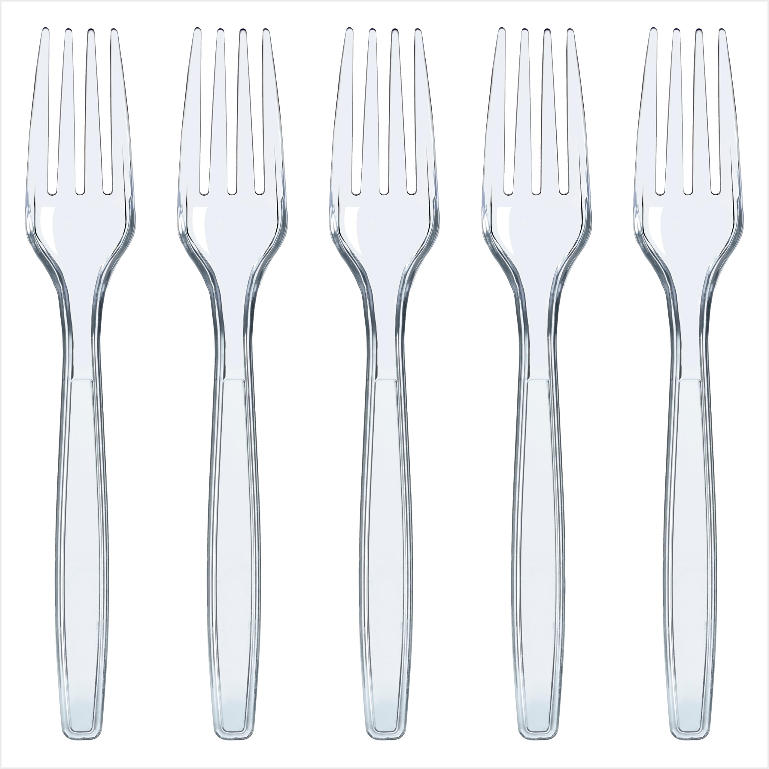 Amazon.com: Disposable Plasticware Forks, White - 400 Count Cutlery ...