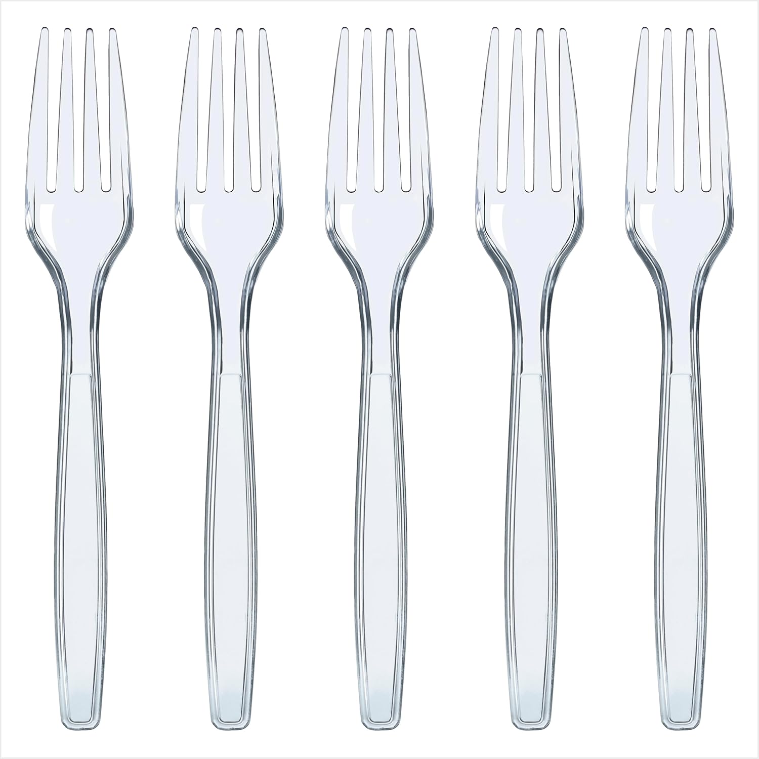 Amazon.com: Prestee 500 Clear Plastic Forks - Heavyweight Disposable ...