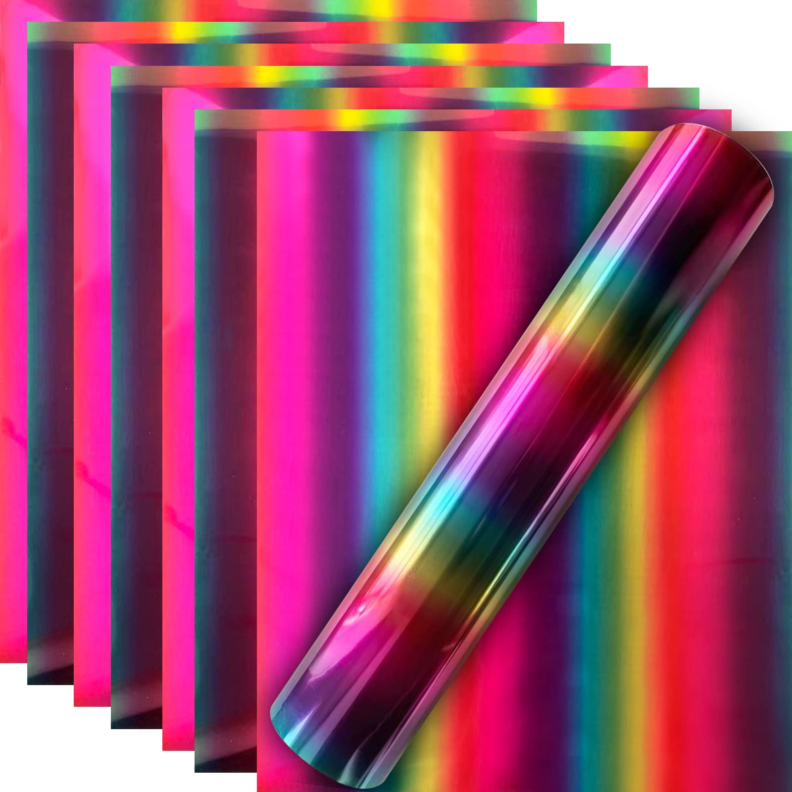 Rainbow Htv Paper Iridescent Heat Transfer Vinyl Roll Holographic ...