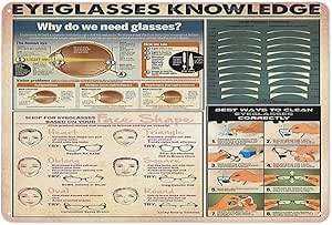 Amazon.com: Eyeglasses Knowledge Metal Sign Vintage Optical Shop Decor ...