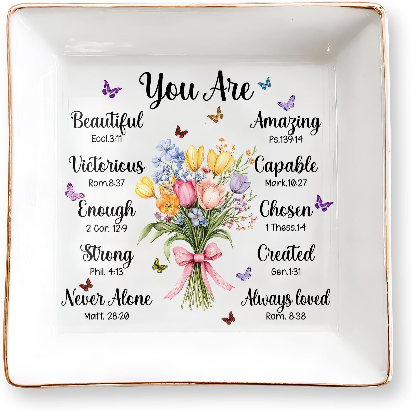 Amazon.com: WODMIS Inspirational Affirmation Ceramic Jewelry Tray Dish ...