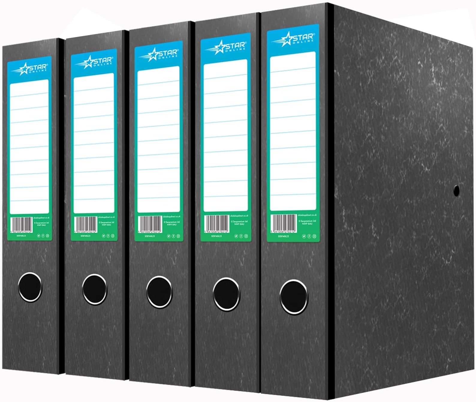 5 x Box File, Classic Eastlight, High Gloss Laminated Paper Foolscap ...