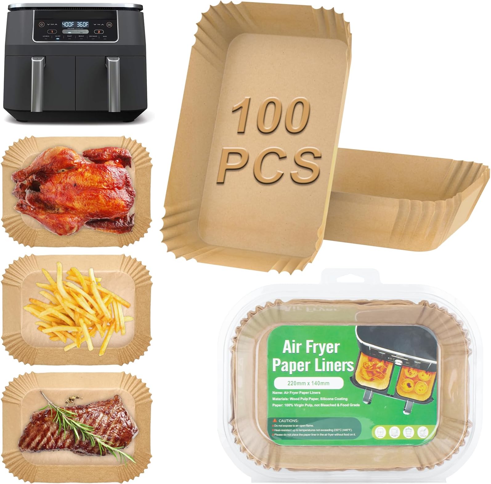 Amazon.com: Air Fryer Liners Disposable,Air Fryer Liners Perforated ...