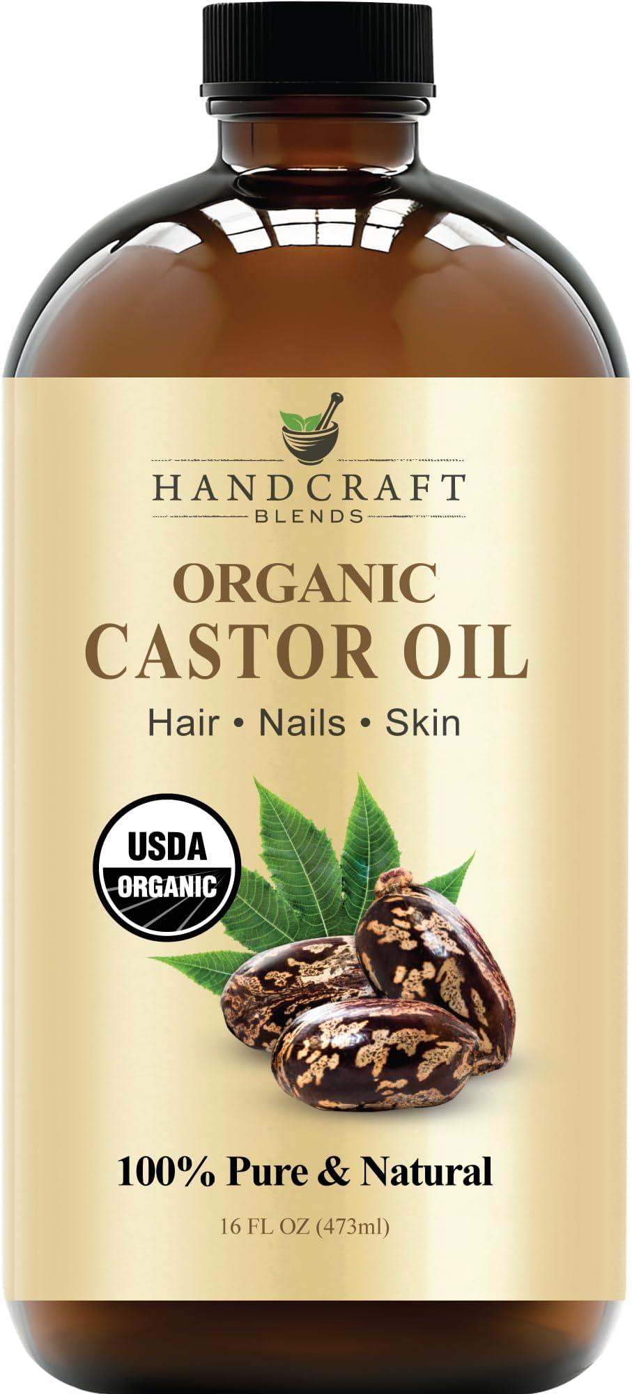 Amazon.com: Pjordo Castor Oil Organic Cold Pressed Unrefined, 100% Pure Castor Oil, Hexane Free ...