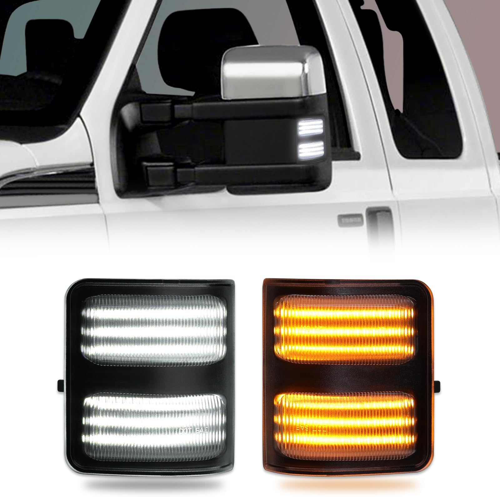 Amazon.com: Switchback F250 Side Mirror Turn Signal DRL Running Lights ...