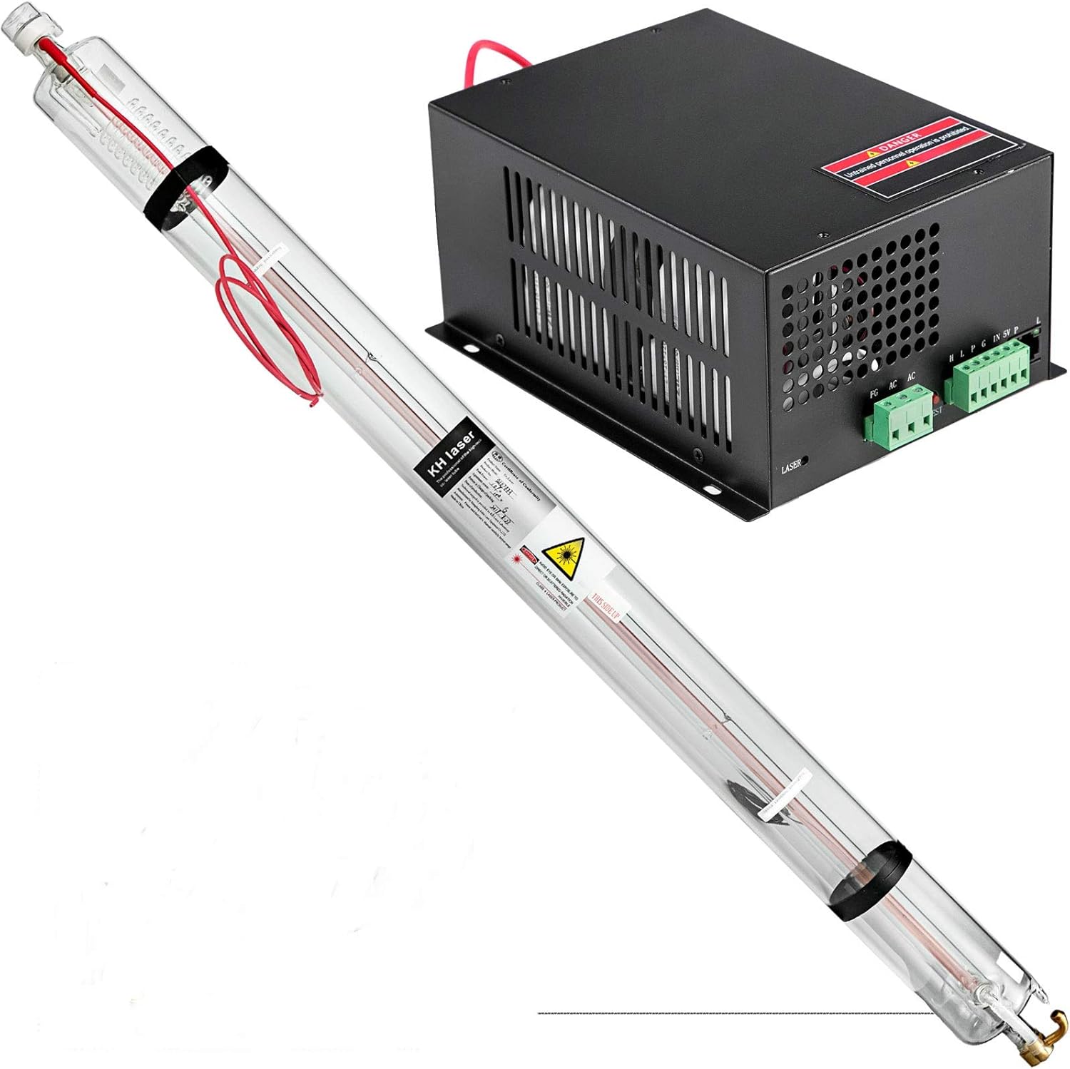 Amazon.com: VEVOR Laser Tube 100W Glass Laser Tube 1430mm Length 80mm ...