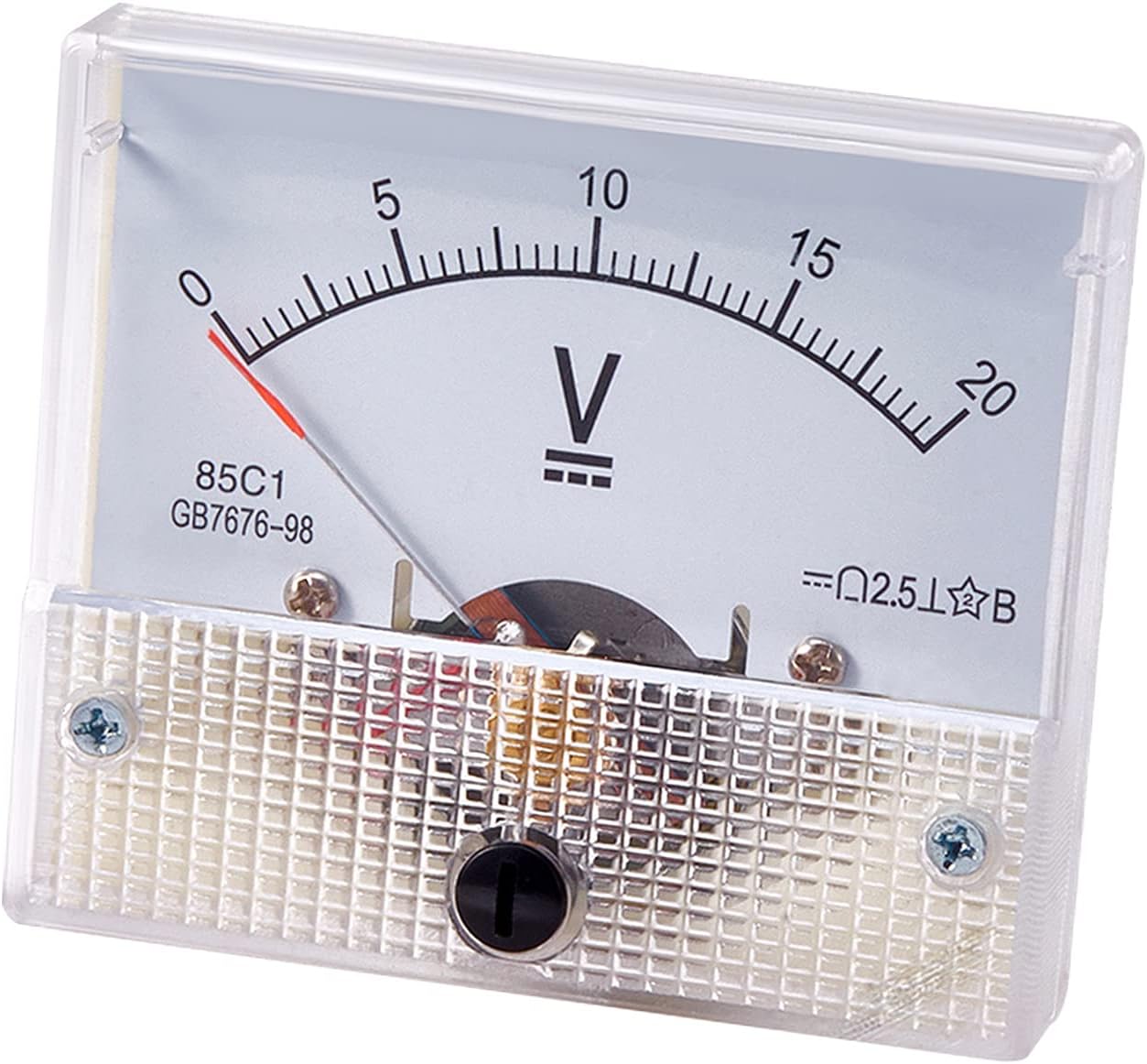 uxcell 85C1-V Panel DC Voltage Volt Analog Gauge Meter Voltmeter 0-20V ...