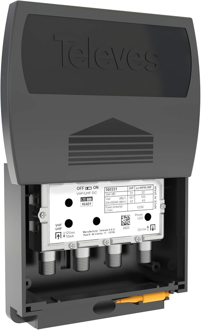 Amazon.com: Televes 1-Input TForce Mast Amplifier with BOSS-Tech and “F ...