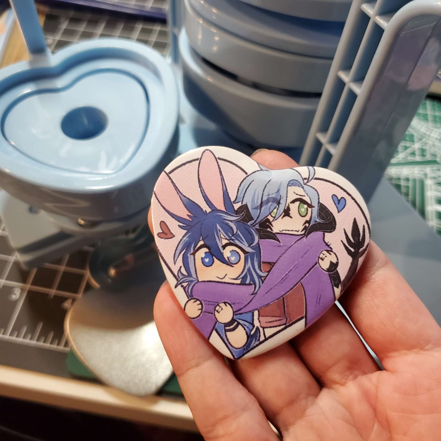 Amazon.com: 200sets Heart-Shaped Blank Button Parts 57 * 54mm(2.24 * 2. ...