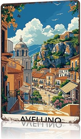Amazon.com: Funny Metal Signs Poster Avellino, Italy Vintage Metal Tin ...