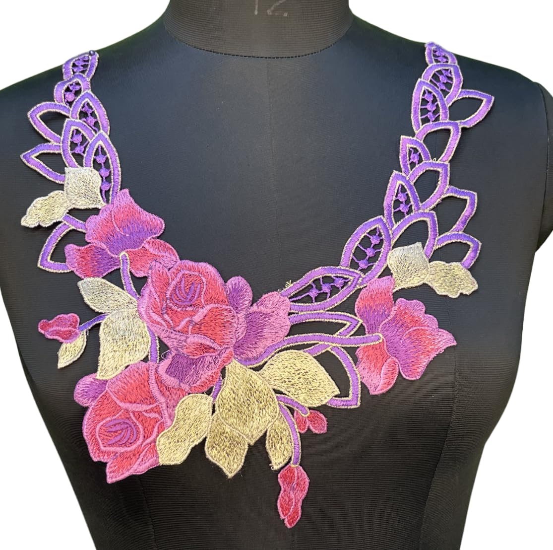 Ani Accessories Embroidered Colorful Neckline Design Sewing Neck ...