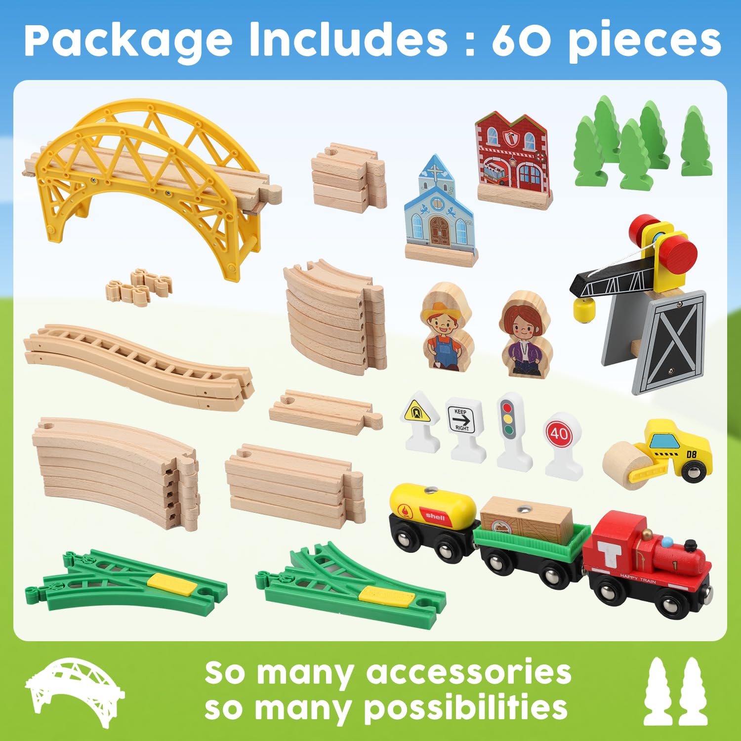 Snapklik.com : TOY Life Wooden Train Set