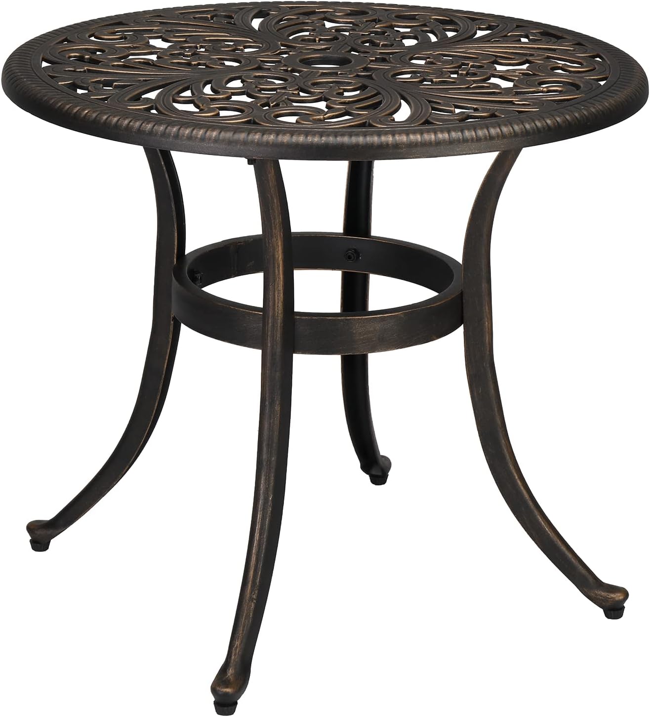 Amazon.com: Giantex Patio Bistro Table, 24” Cast Aluminum Round Side ...