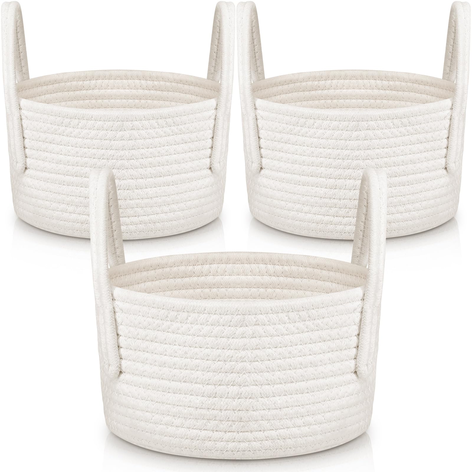 Amazon.com - FillTouch 3 Pack Small Cotton Rope Storage Baskets Baby ...