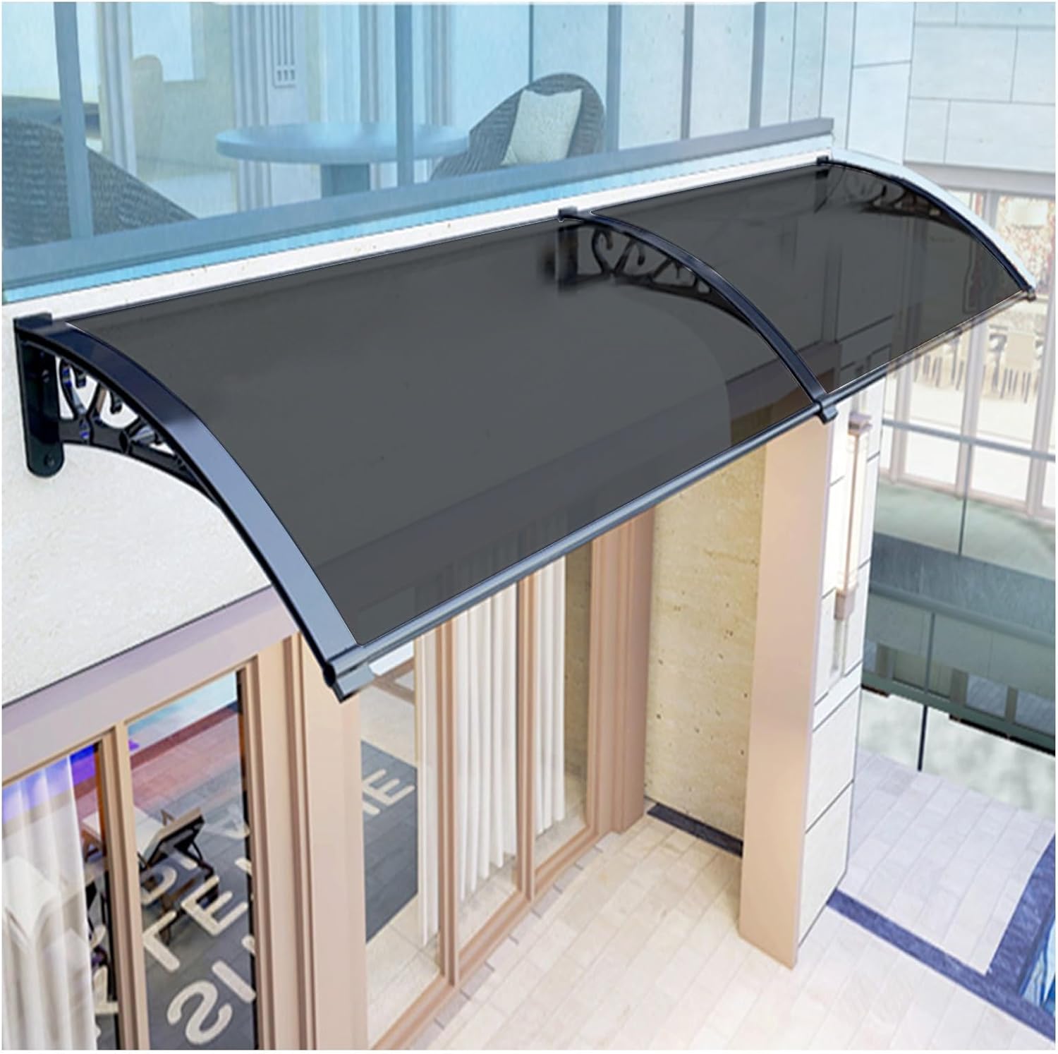 Amazon.com : Black Door Canopy,Window Door Awning Canopy, Aluminum ...