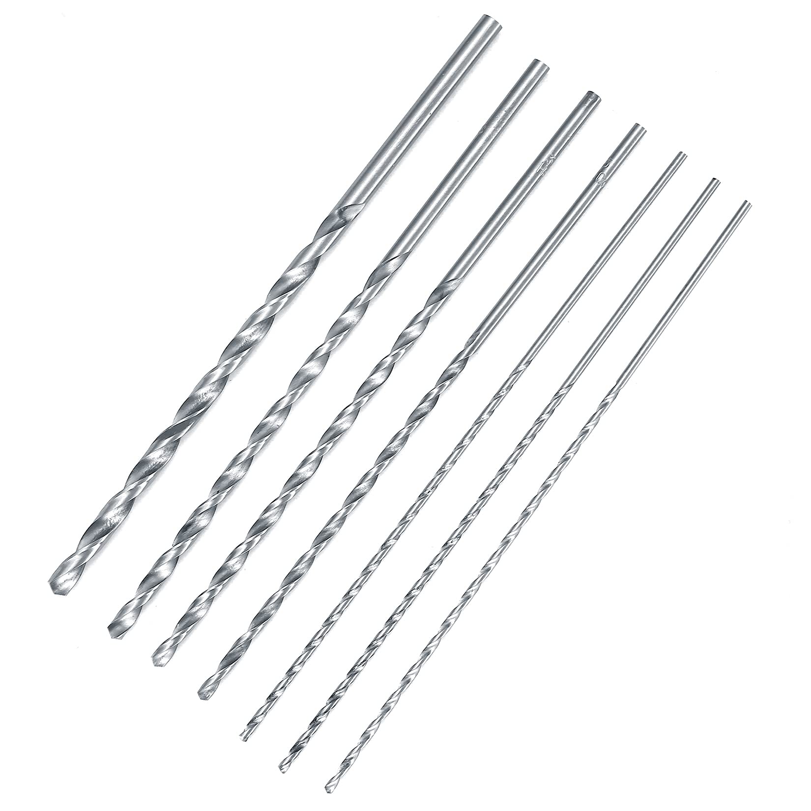 7 Pcs 150mm Extra Long High-speed Steel HSS Twist Drill Bit Kit, Spiral ...