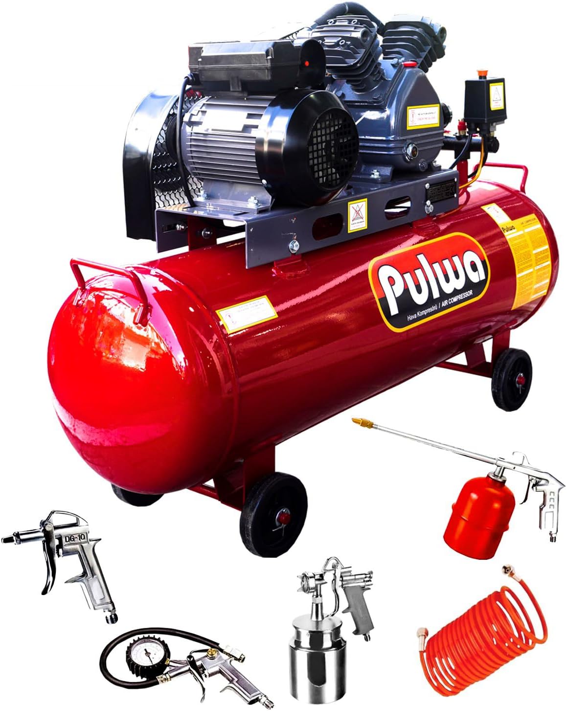 ANADOLUSTRONG PULWA Çift Pistonlu 100 Litre 8 Bar / 2hp Yağlı Sesli ...