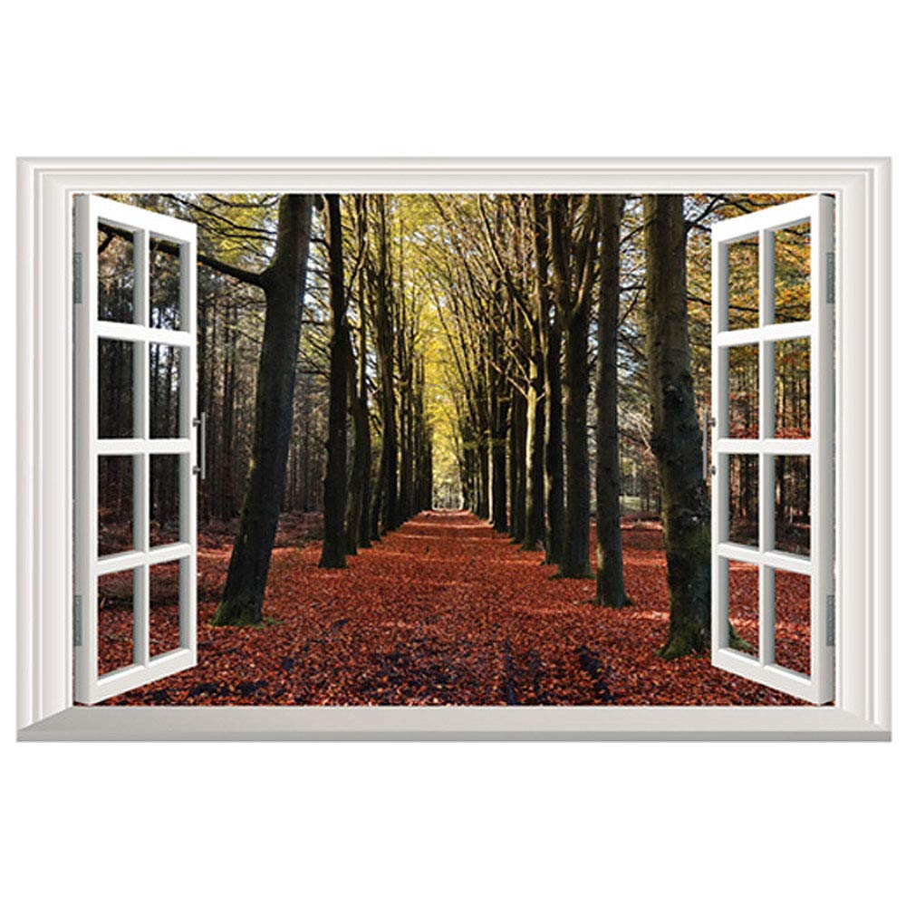 Buy DNVEN 24 inches x 16 inches 3D Full Colour Autumn Red Leaves in ...