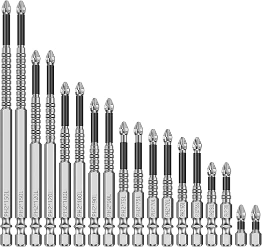 Amazon.com: 18 Pcs Magnetic Nonslip Screwdriver Drill Bit Set, Impact ...