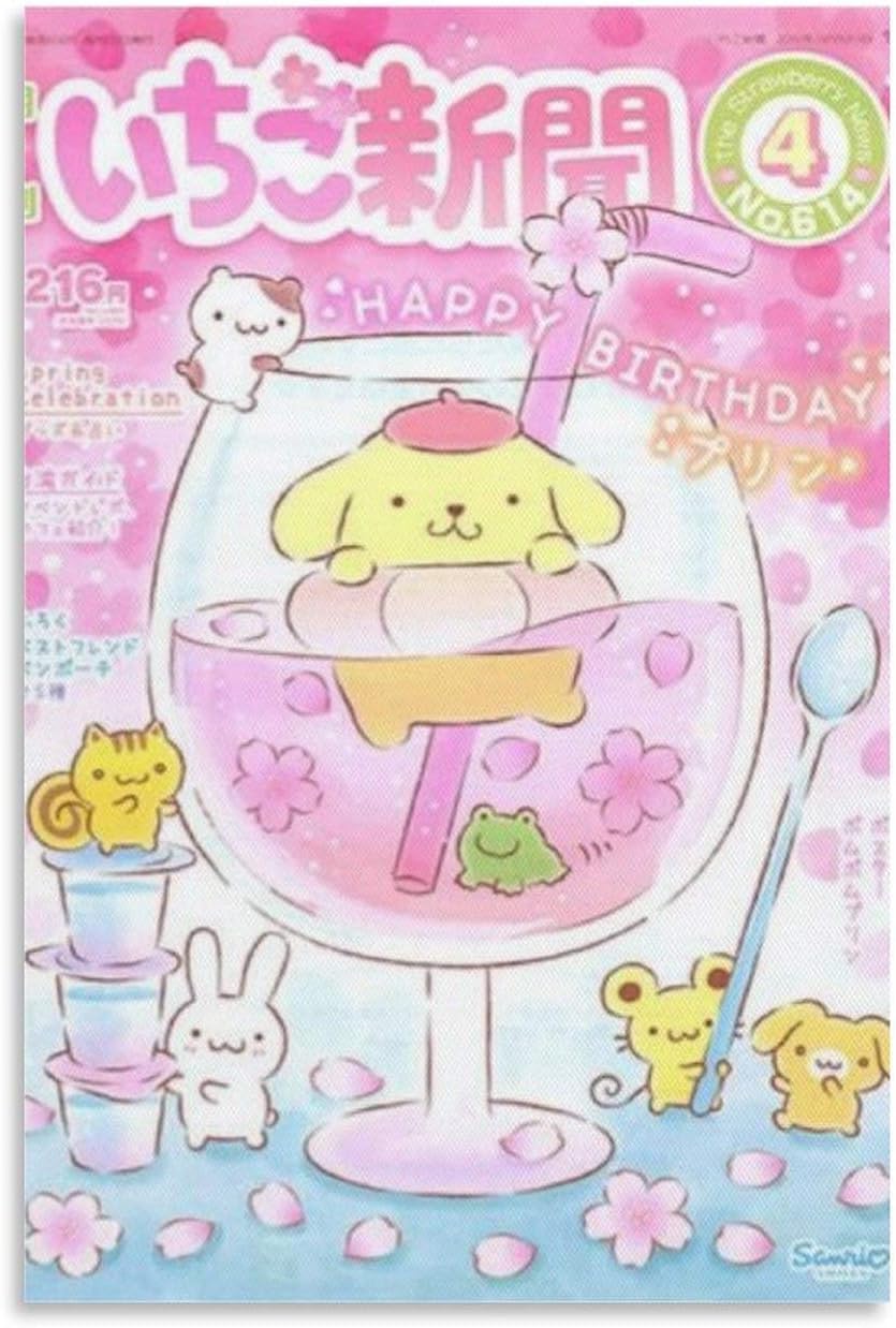 YGHJK Anime Sanrio Strawberry News Covers Poster Decorative Painting ...