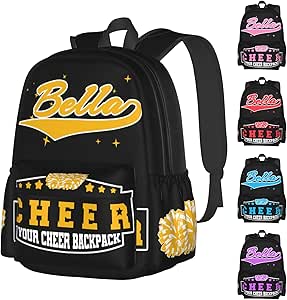 Amazon.com | Personalized Cheer Backpack Gold Custom Cheerleader ...