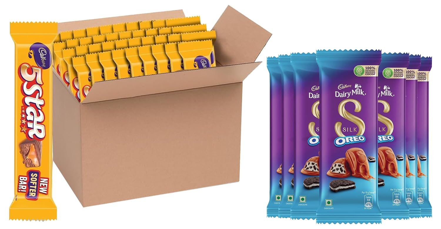 Cadbury 5 Star Chocolate Bar, 40 gm [Pack of 28] & Cadbury Dairy Milk ...