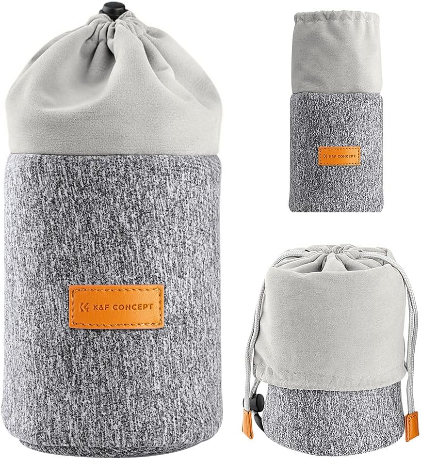 K&F Concept Lens Pouch, Protective Lens Pouch Bag, 2-in-1 Neoprene Lens ...