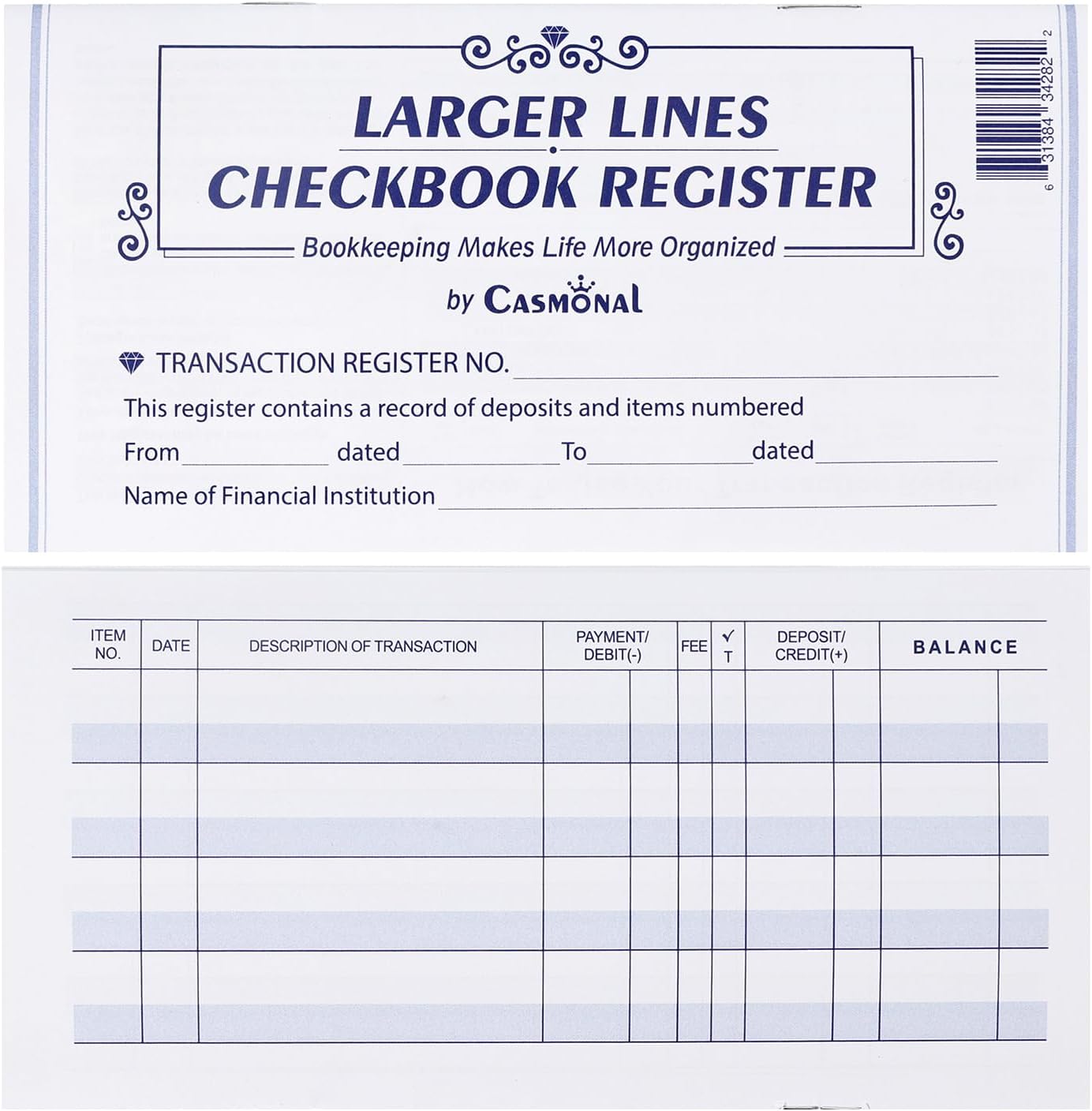 Amazon.com: 26 Pack Larger Lines Check Registers for Personal ...