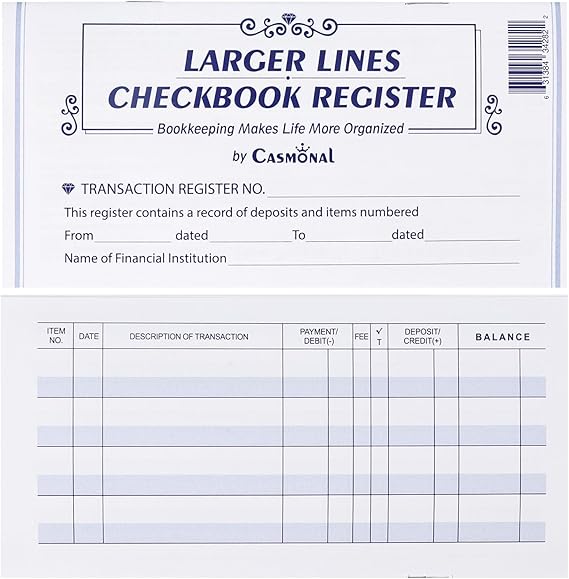 Amazon.com: 26 Pack Larger Lines Check Registers for Personal ...