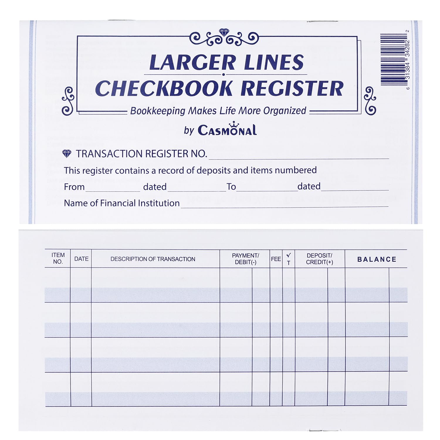 Amazon.com : 26 Pack Larger Lines Check Registers for Personal ...