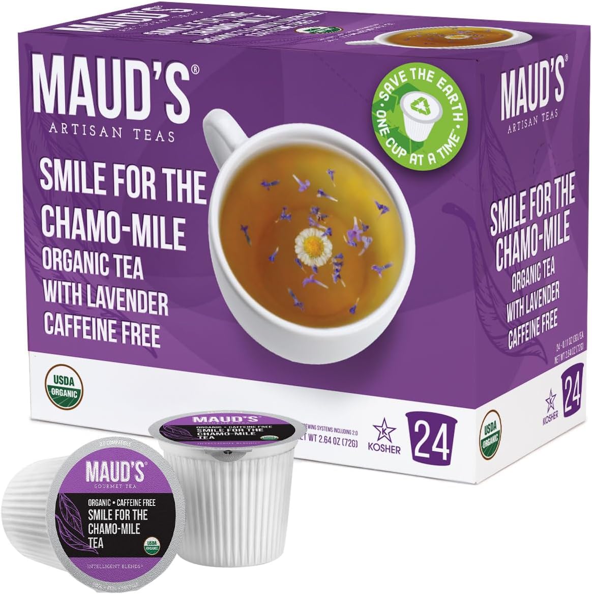 Maud's Organic Chamomile Lavender Tea (Smile For The Chamo-mile) 24ct ...