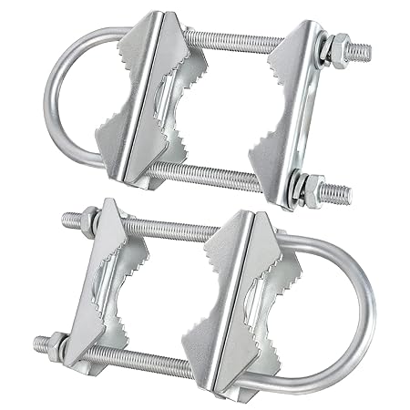 Buy Double Antenna Mast Clamp V Jaw Block with U Bolts, Heavy Duty Mast ...