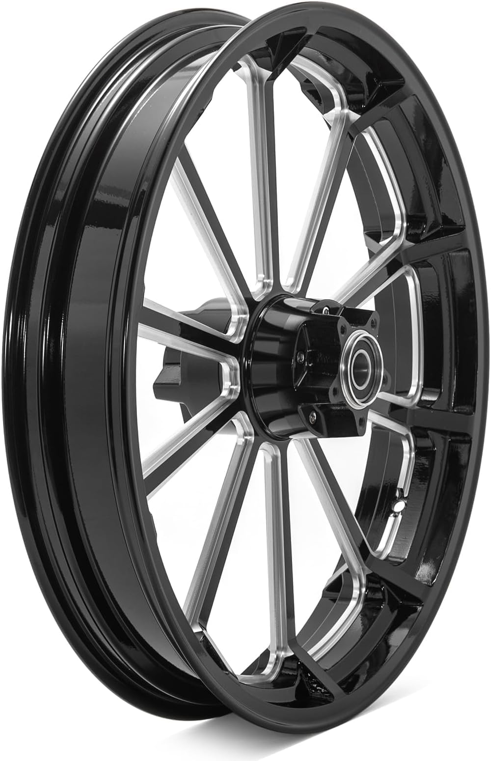 Amazon.com: Black and Chrome Ultima King Spoke 21" x 3.5" Front Wheel ...