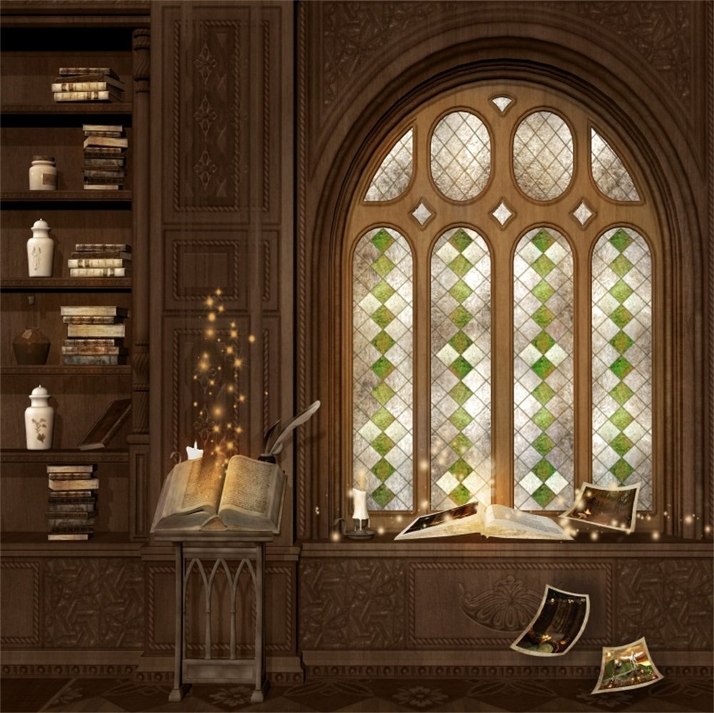 Buy LFEEY 8x8ft Magic Library Photo Backdrop Fantasy Luxury Home ...